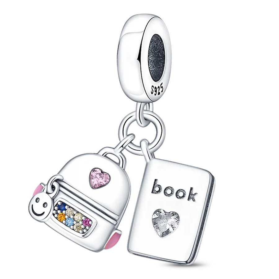 Kids Backback & Book Charm. School - Charmful